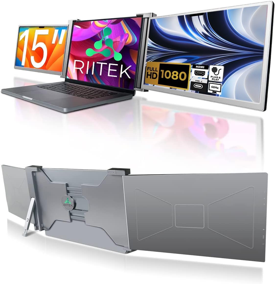 A1gizmo Triple Monitor Extender P2 12 inch Screen Extender Portable ...