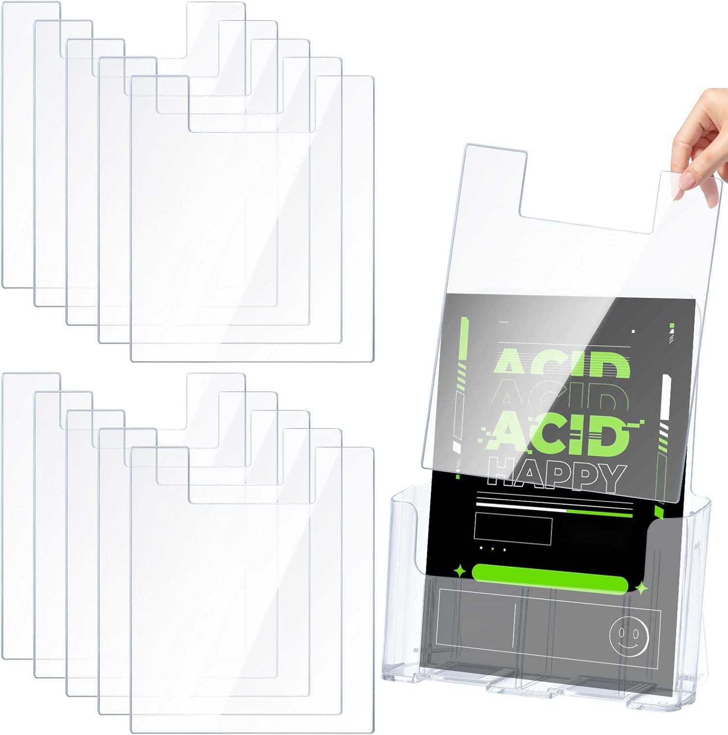 Amazon.com: HFYZZ 10 Pack 8'' x 10'' Acrylic Literature Shield for 8.5 ...