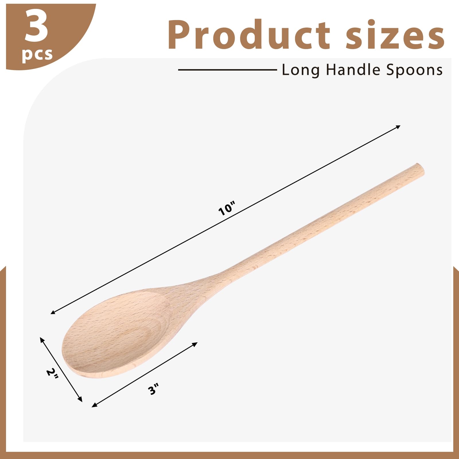 Snapklik.com : HANSGO 3PCS Long Handle Wooden Cooking Spoons