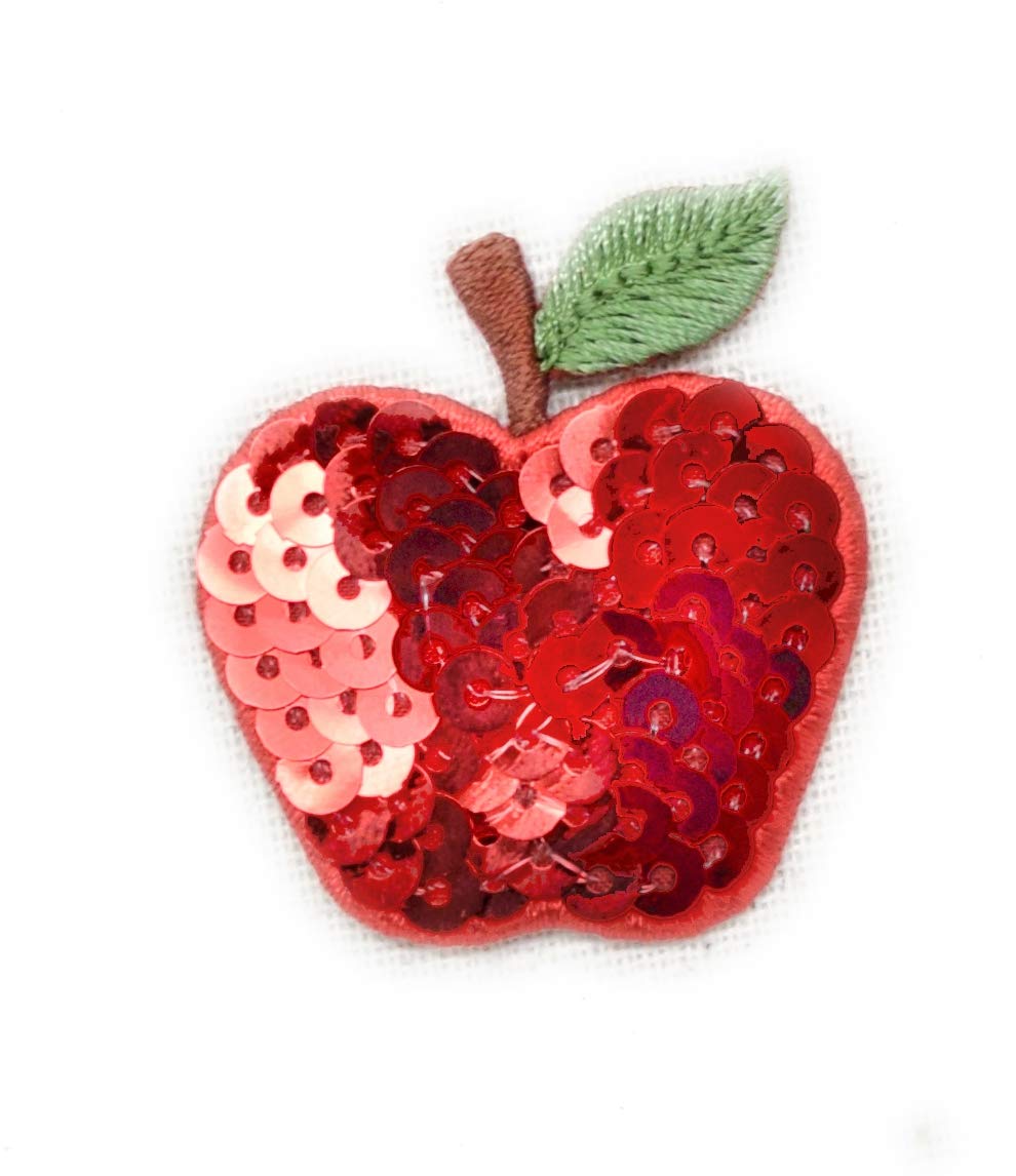 Amazon.com: Sequin Apple Embroidered Iron on Patch
