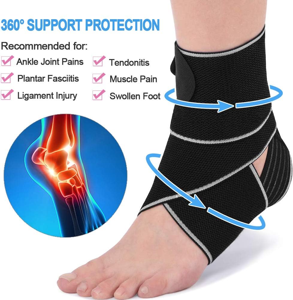 Beister Nylon Elastic Compression Ankle Support Wrap, Adjustable ...