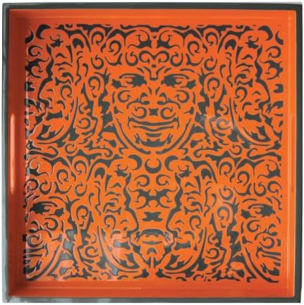 Amazon.com: Mango Tree Triton Laquer Tray Persimmon and Sable ...