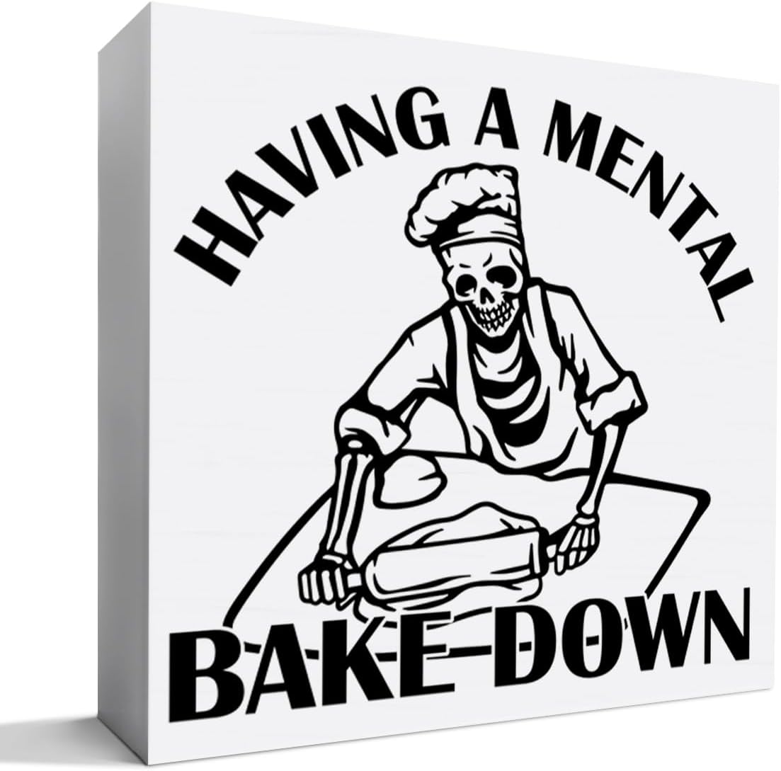 Amazon.com: Baking Table Decor Wood Box Sign, Baking Decor for Kitchen ...