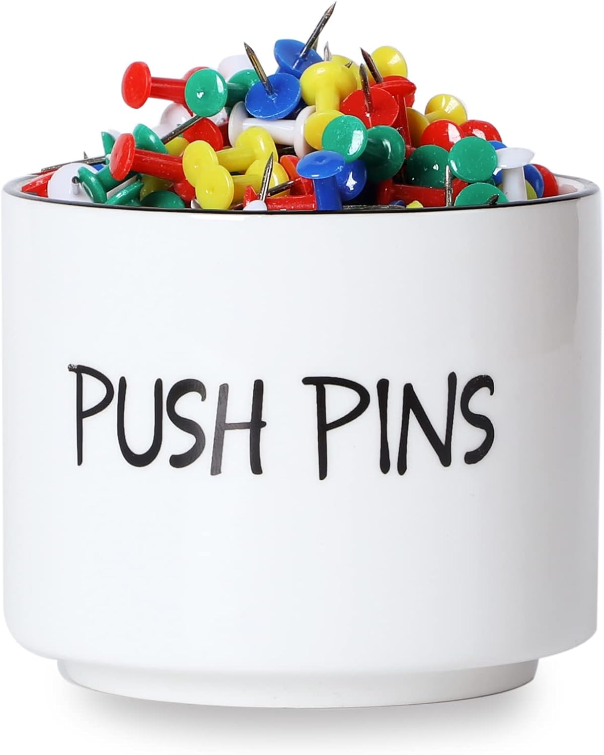 Amazon.com : Ceramic Push Pins Holder, Paper Clips Dispenser Organizer ...