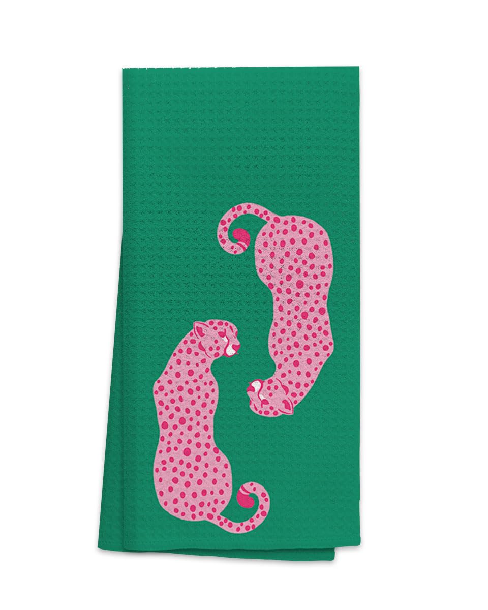 Amazon.com: OHSUL Preppy Hot Pink Cheetah Leopard Forest Green ...
