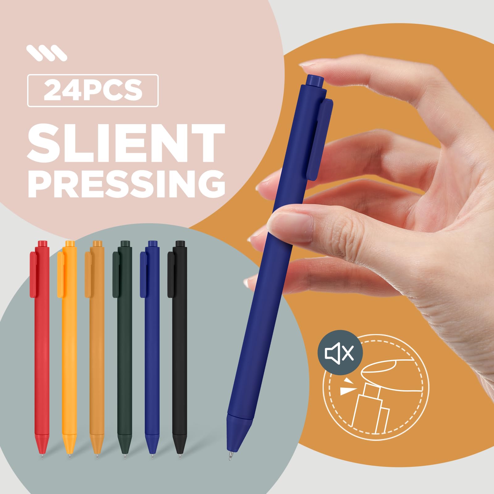 Snapklik.com : Cholemy 24 Pack Retractable Pens Bulk Pastel Gel Ink ...