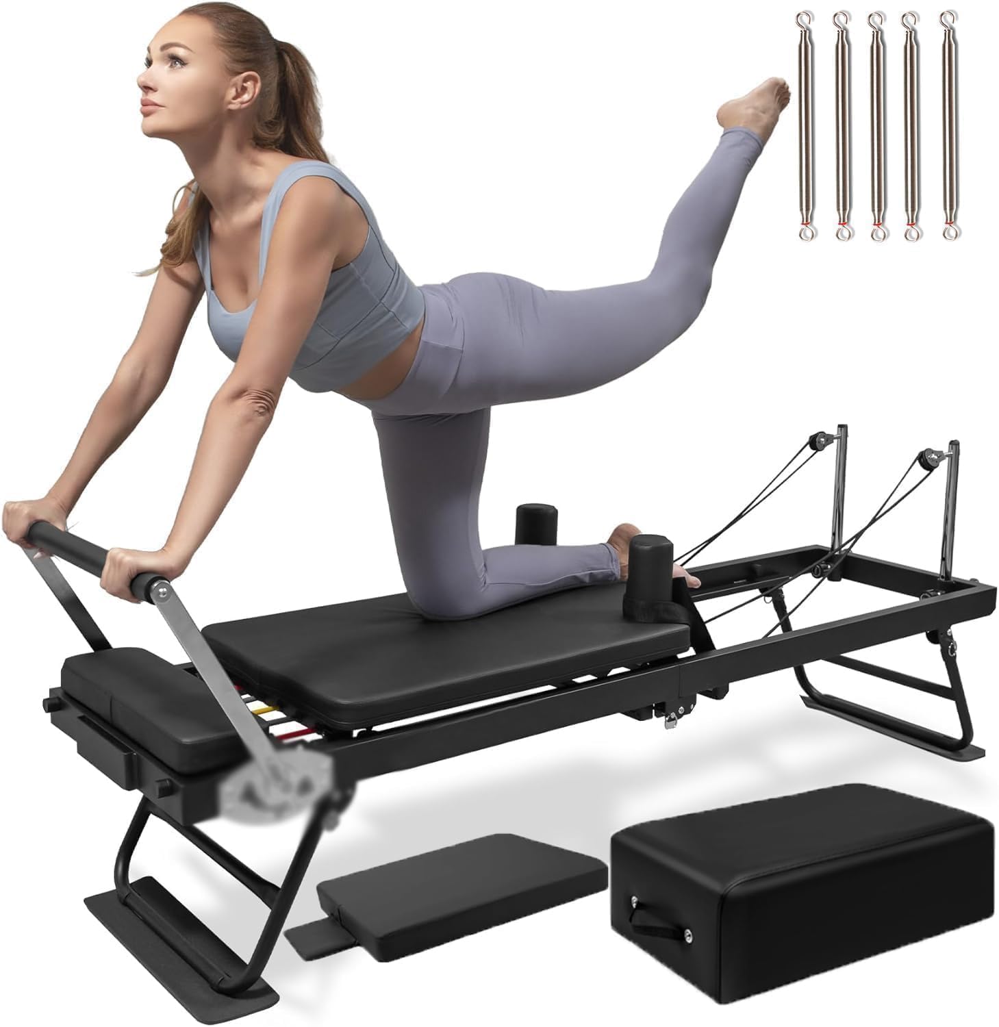 Pilates Reformer Machine Exercises Online Onetwofit Foldable Pilates 5825