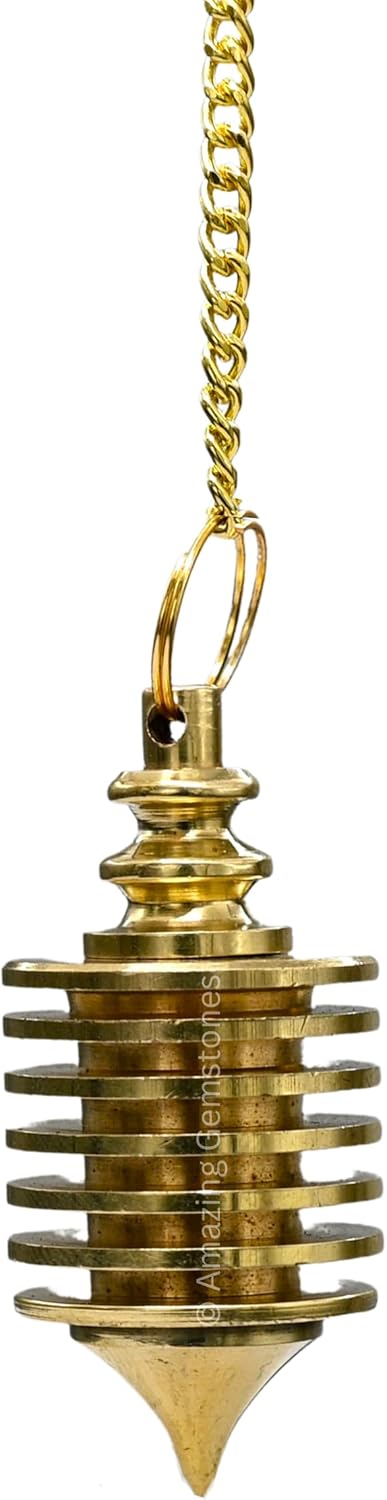Amazon.com: Healing Metal Pendulums for Divination, Gold Vertical Hard ...