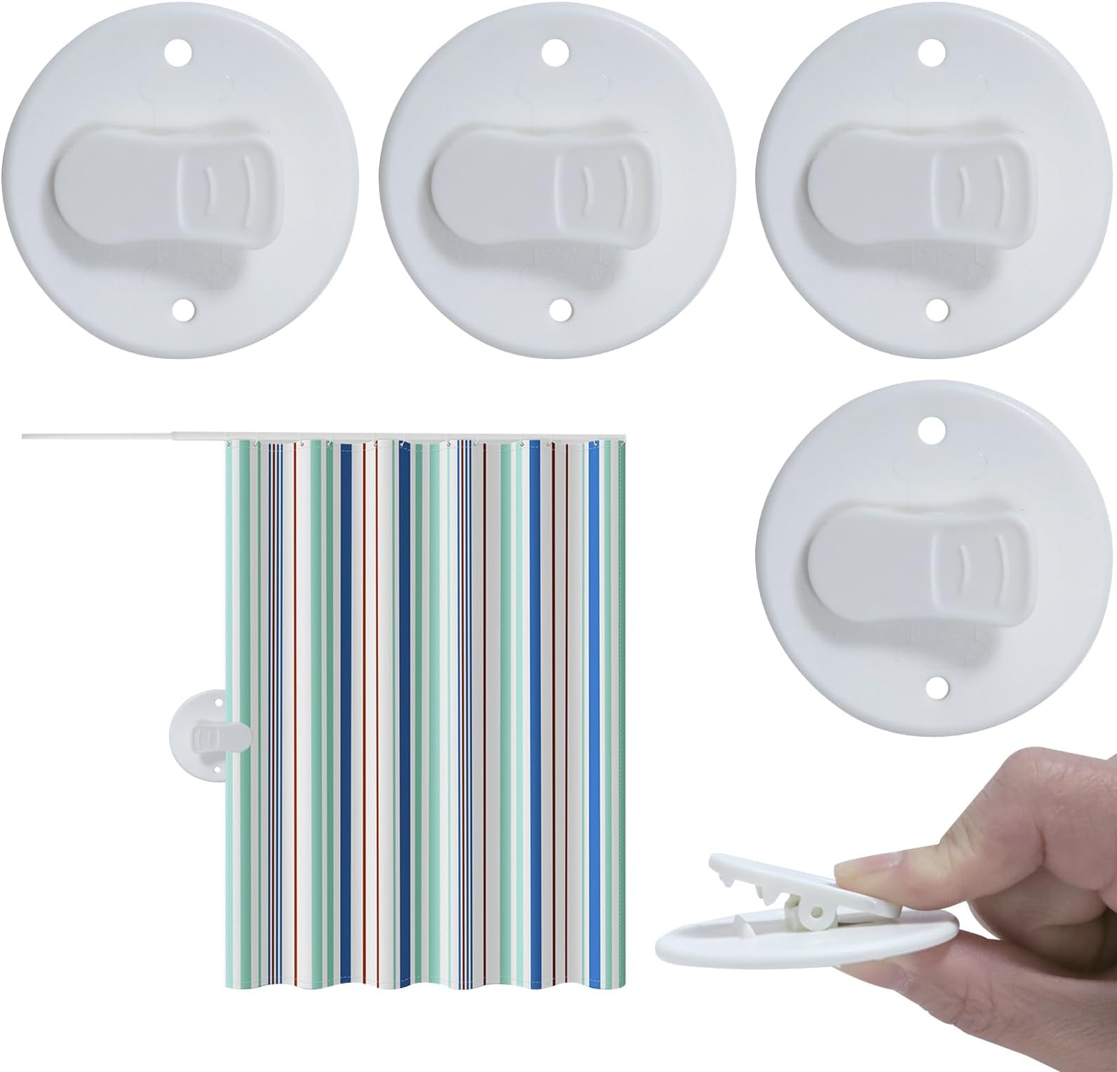 Amazon.com: 4 Pack Shower Curtain Clips, Shower Windproof Splash Guard ...