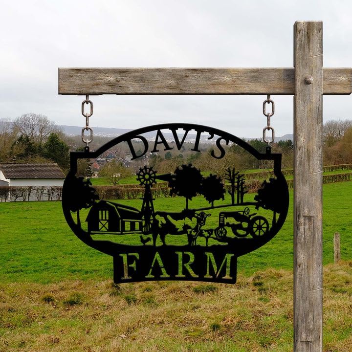 Amazon.com: Personalized Metal Farm Sign, Custom Large Metal Farmhouse ...