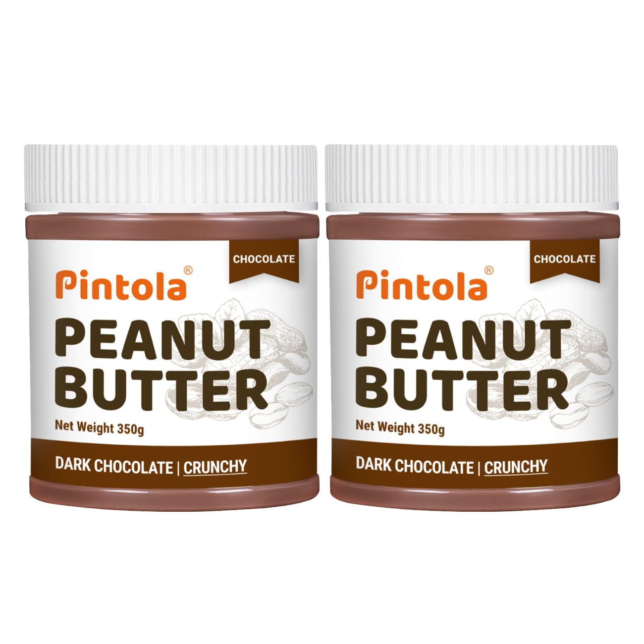 Pintola Peanut Butter Chocolate Flavour Crunchy 350g (Pack of 2) - 18 ...
