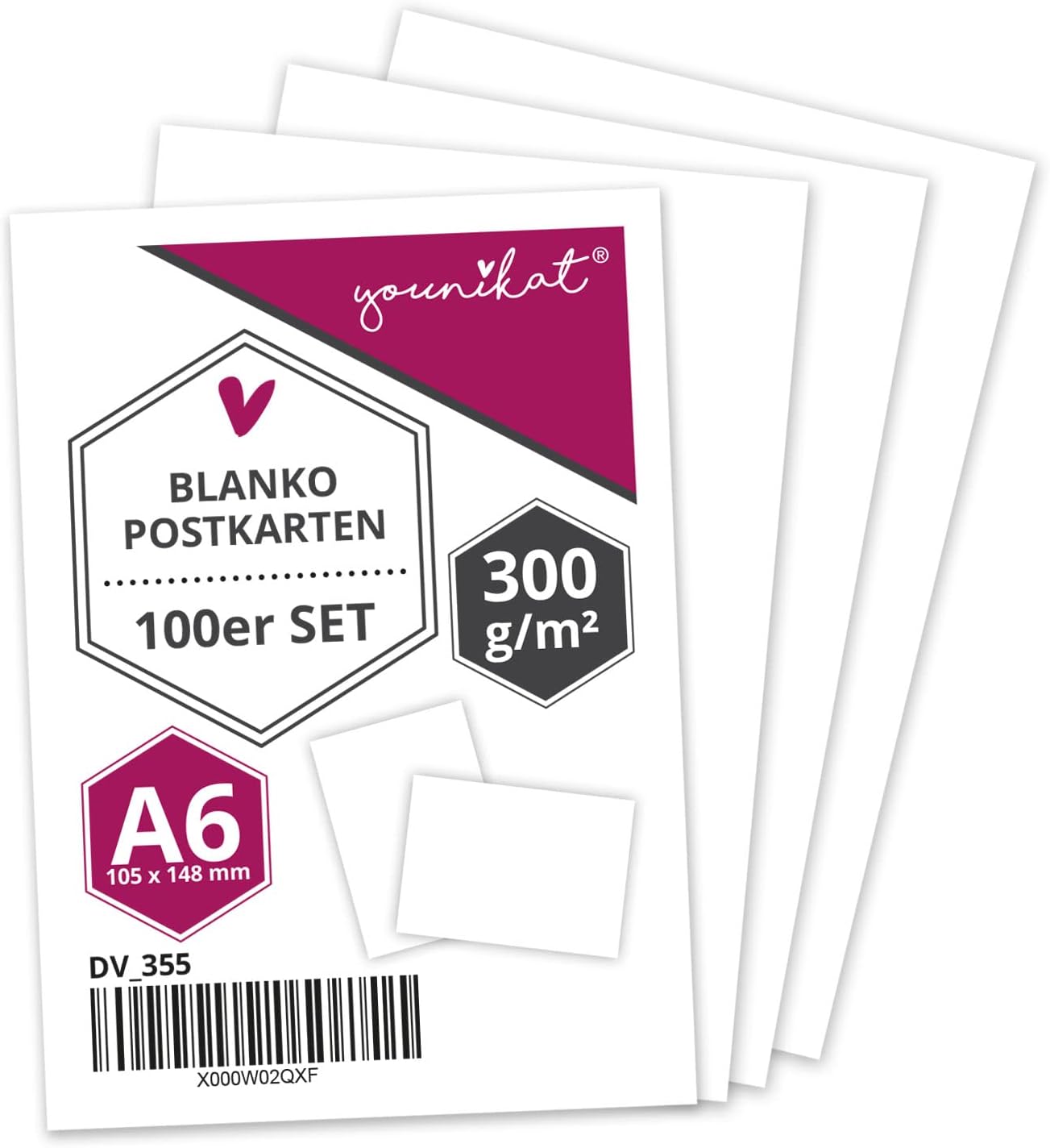 100 Blanko Postkarten weiß, DIN A6, kreatives Basteln, gestalten ...