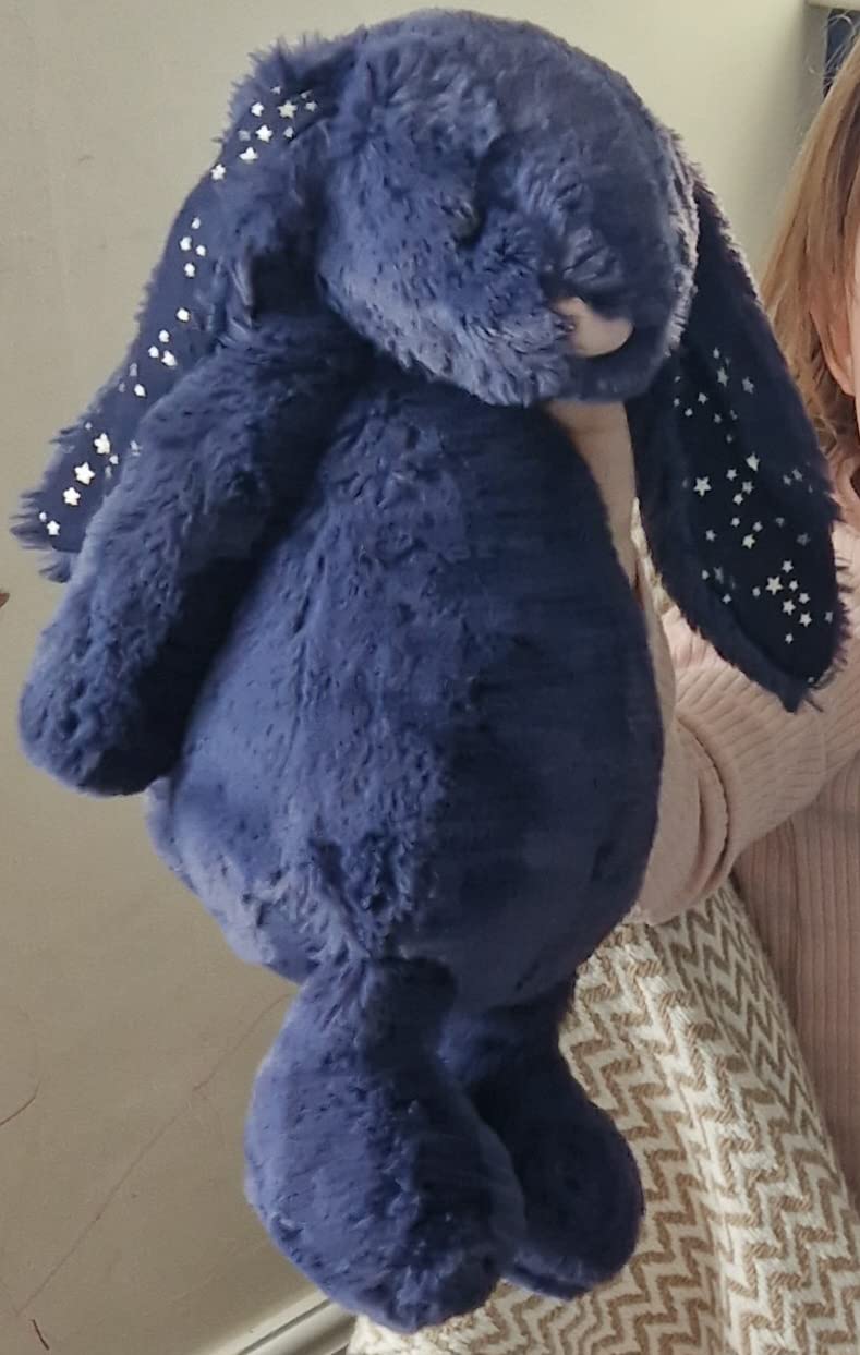 Jellycat Medium Bashful Navy Stardust Bunny Plush Soft Toy : Amazon.co ...