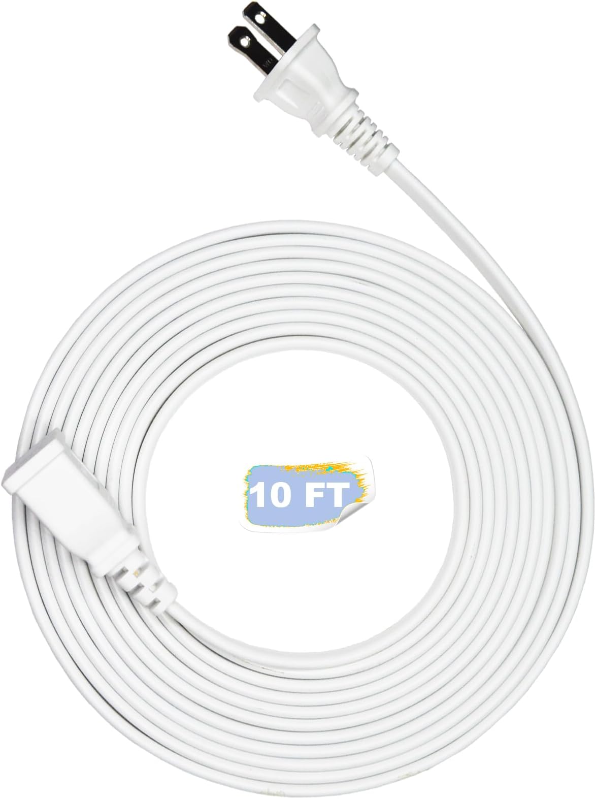 Amazon.com: 5 FT Extension Cord, White 2 Prong Power Cord Cable,Small ...