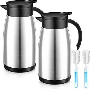 Amazon.com: Uiifan 2 Pcs Thermal Coffee Carafe Insulated Stainless Steel Coffee Carafes for ...