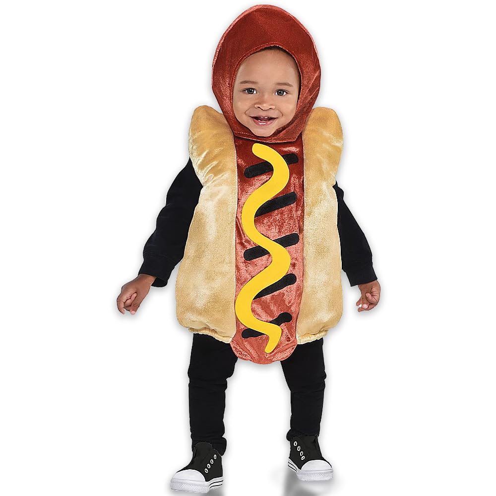 Amazon.com: Amscan Multicolor Velvet Kids Hot Dog Tunic Costume with ...