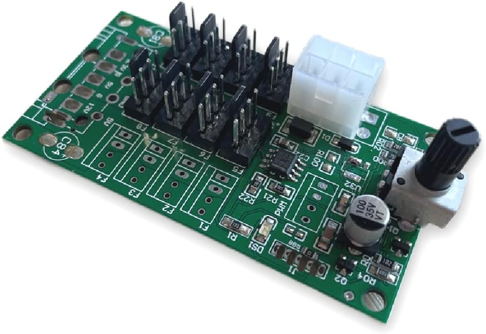Amazon.com: 12V 4-pin Computer Chassis Fan Speed Controller 8-Port PC ...