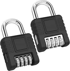 Diyife Combination Padlocks Outdoor, [2 Pack] 51mm Large Heavy Duty 4 ...