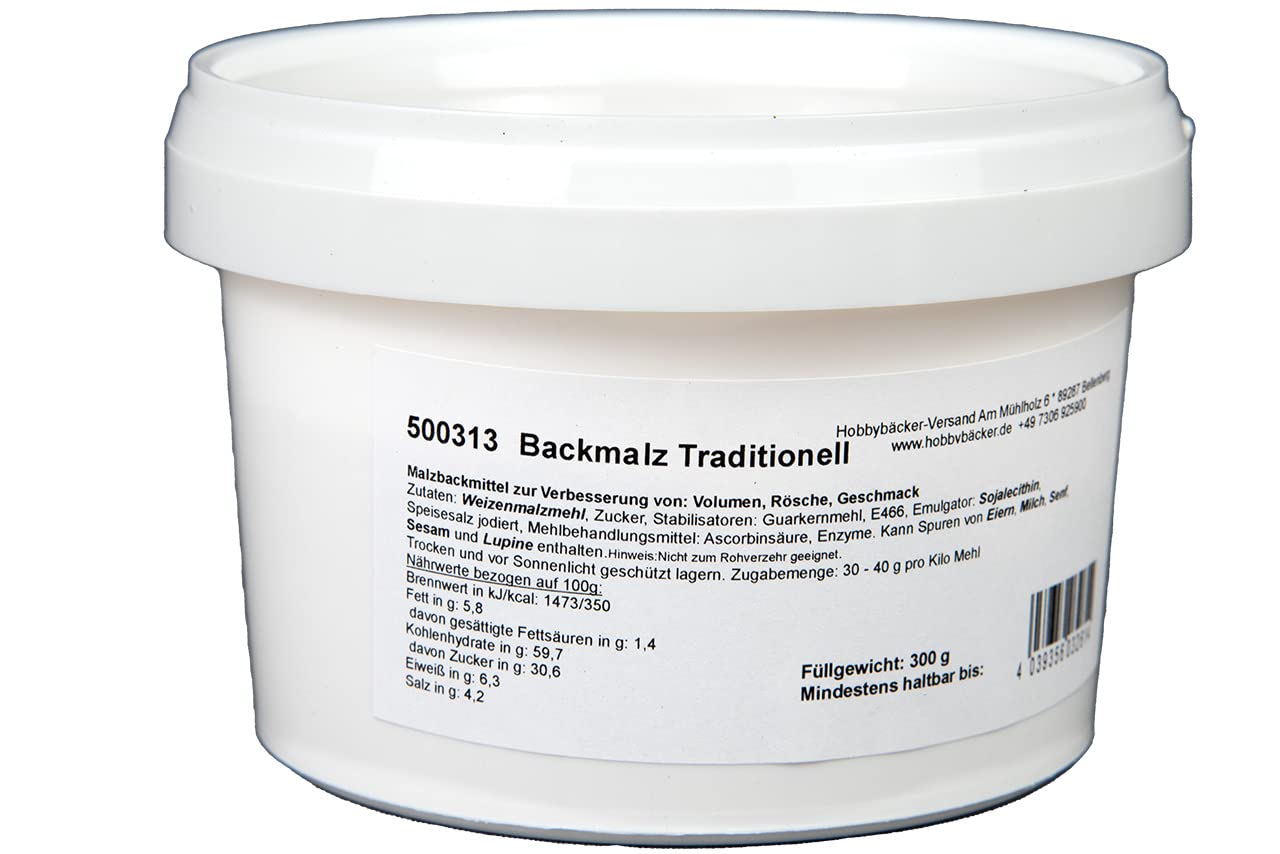 Hobbybäcker Backmalz (300 g), Enzymaktives Backmittel für Brot und ...