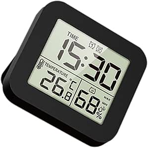Amazon.co.jp: Alarm Clock with Temperature Humidity Display Battery ...