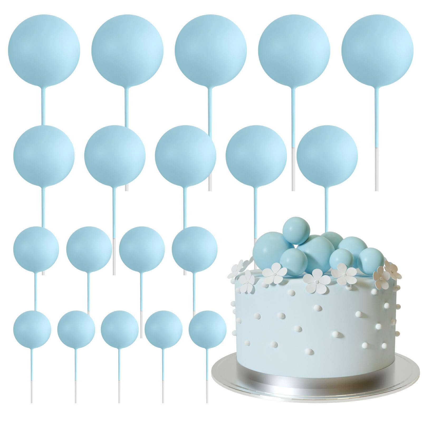 Snapklik.com : 20 Pcs Ball Cake Topper Decorations Mini Balloons Cake ...