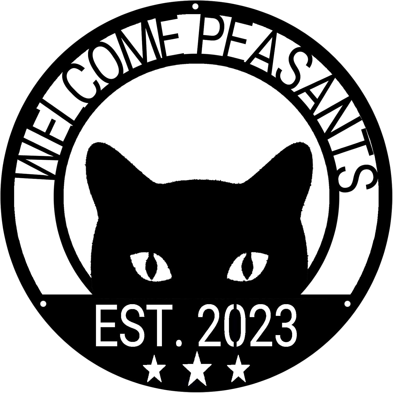Amazon.com: Welcome Peasants Cat Name Sign - Custom Metal Name Sign ...