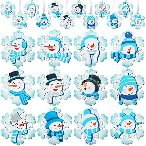 Amazon.com: RINOLY 24 Pcs Snowman Ornaments for Christmas Tree,Snowman ...