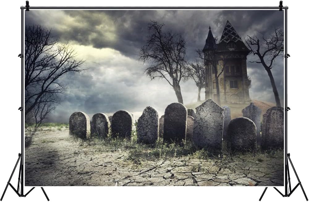 Amazon.com : Laeacco Halloween Theme Backdrop 10x6.5ft Scary Haunted ...