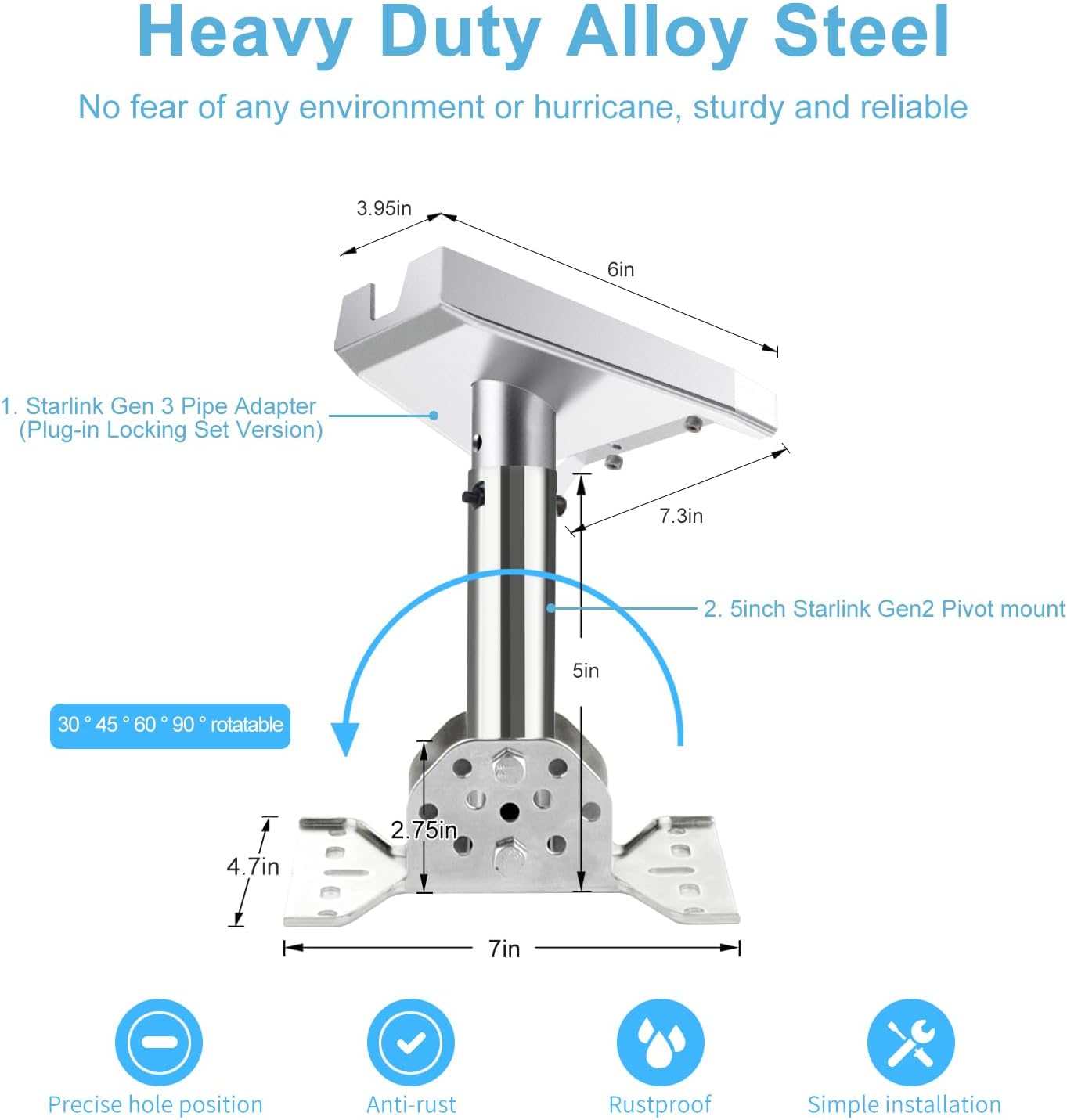 Heavy Duty for Starlink Gen 3 Pivot Mount,Starlink Liberia | Ubuy