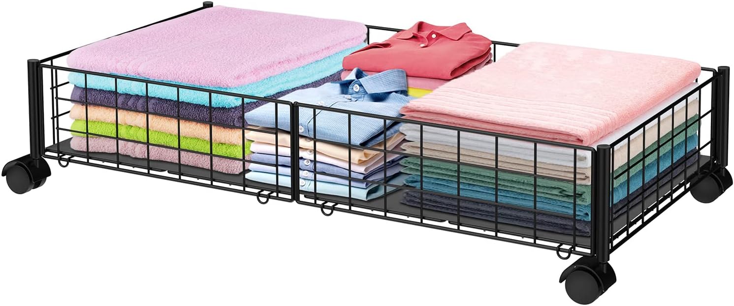 Amazon.com: PIGTAB Under Bed Storage Containers - Metal Under Bed ...