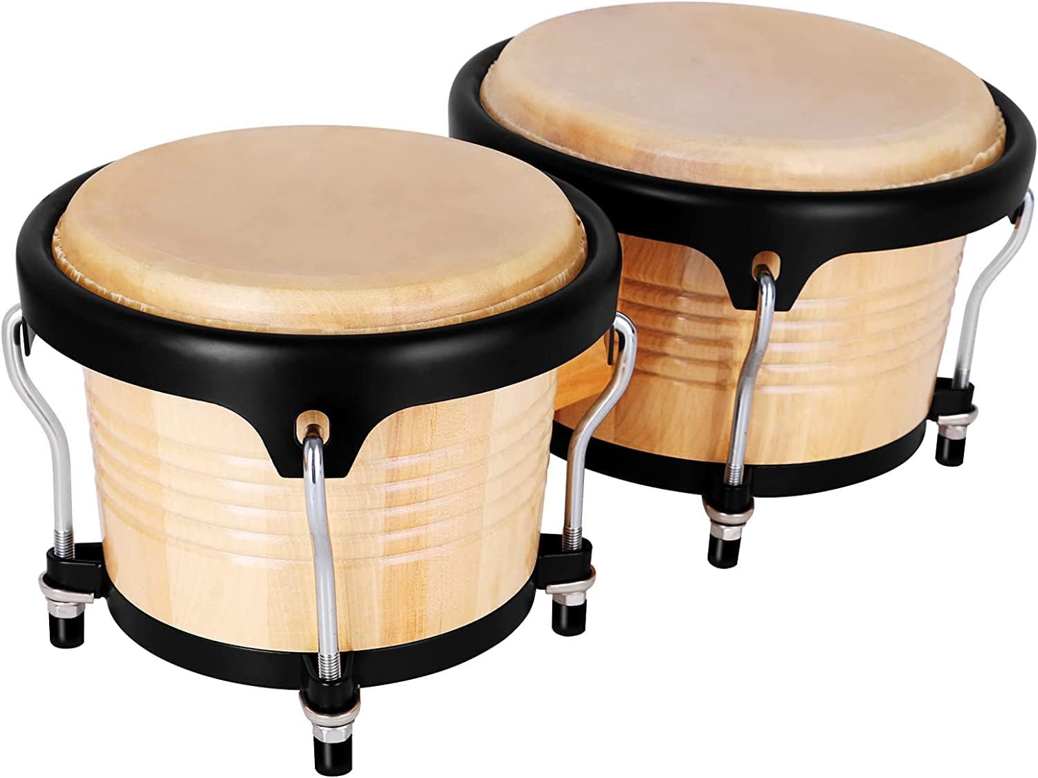 Amazon.com: LeSage Bongo Drums for Adults Natural Buffalo Skin Heads 7 ...