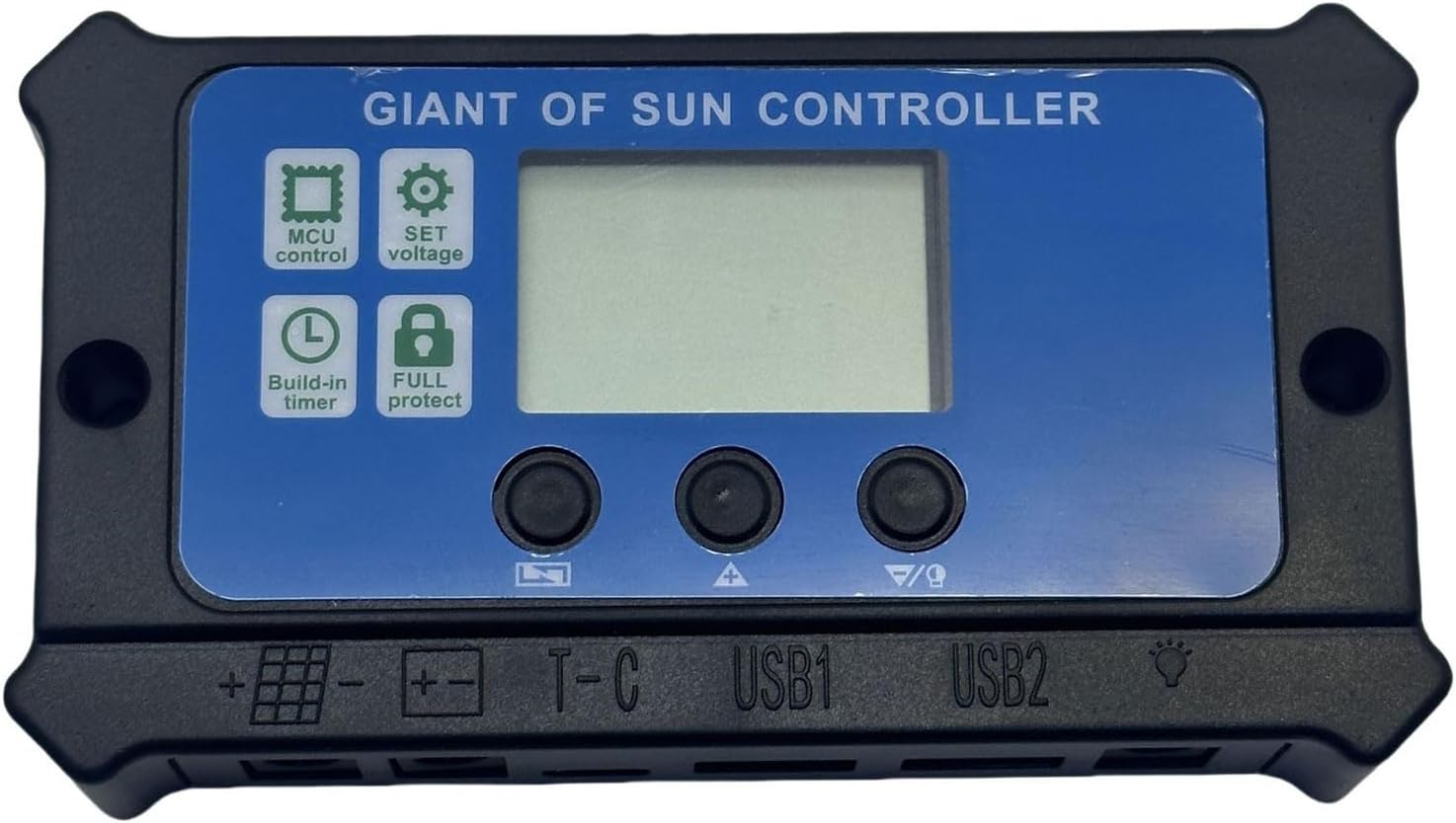 Solar Panel Regulator 12V/24V with Time Setting and Double USB Port for ...