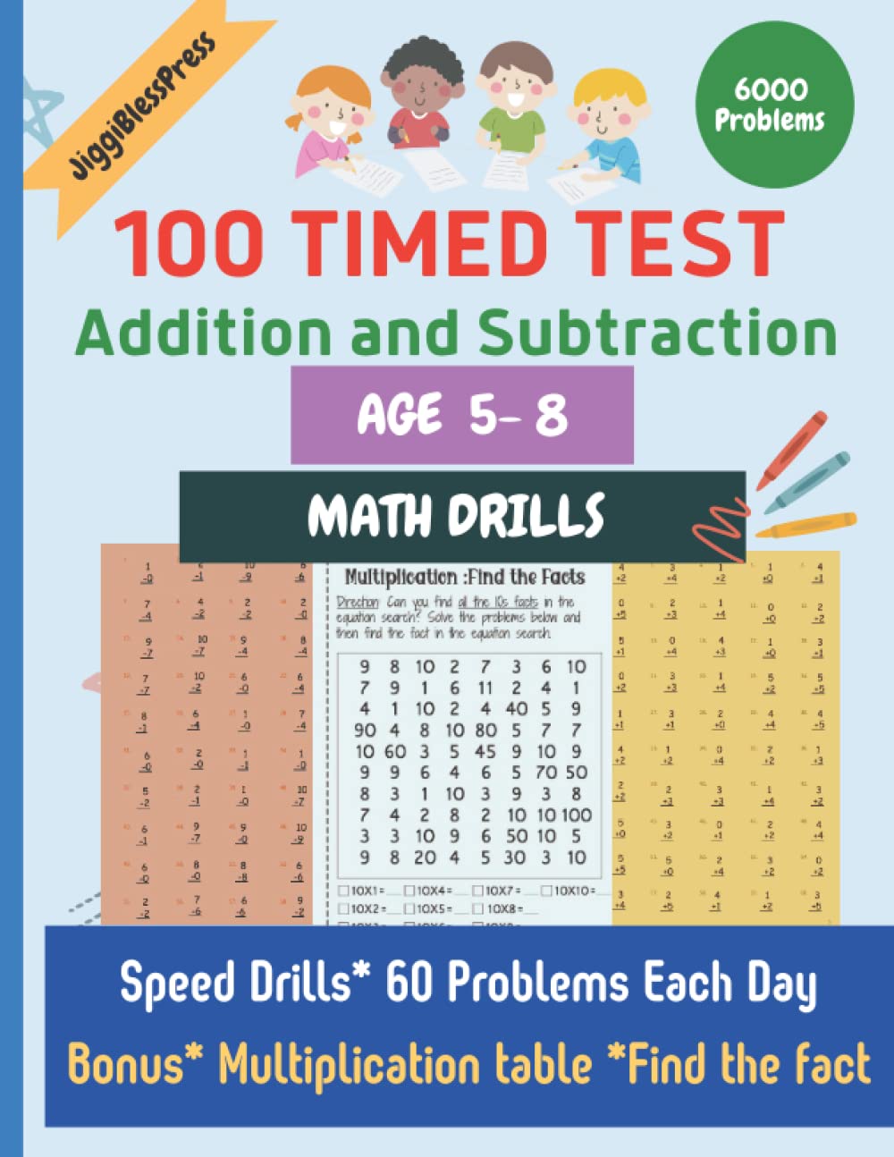 100 Timed Tests: Addition and Subtraction: Grade K-2, Digits 0-20 ...