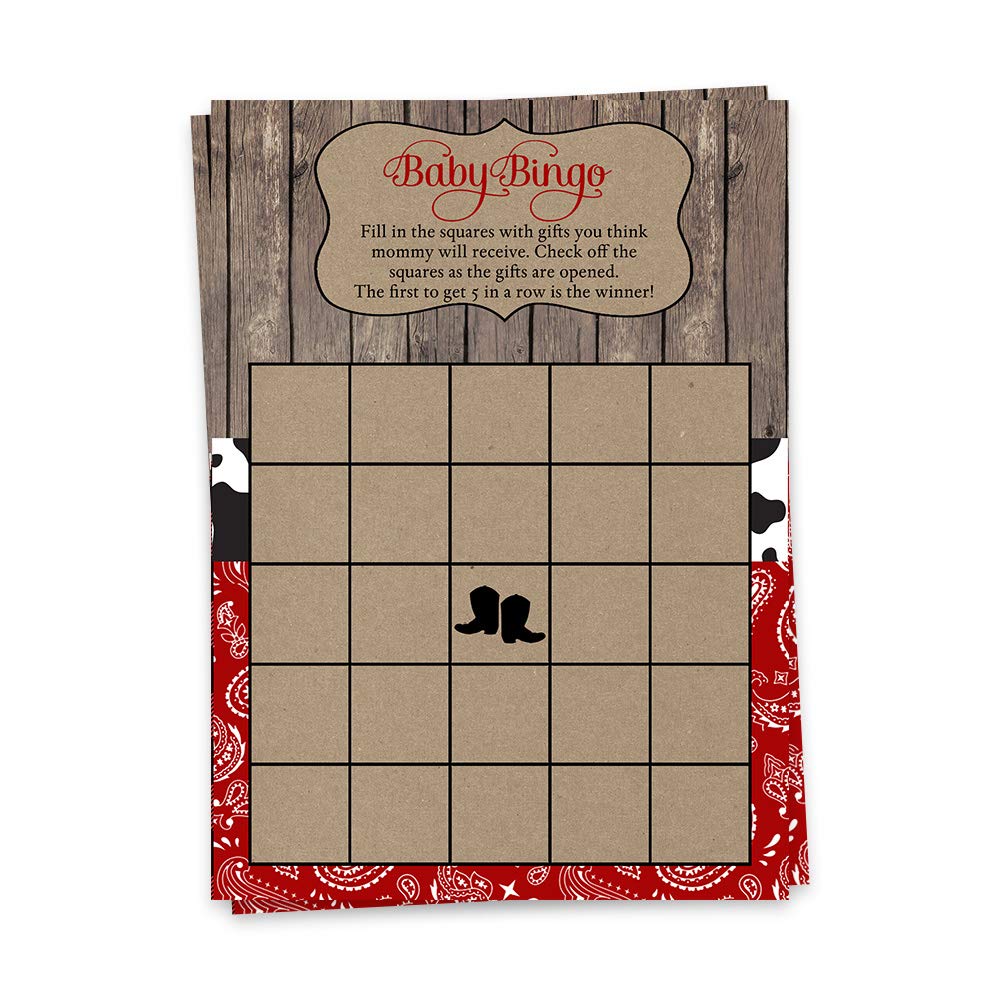 Buy Lil Cowboy Bingo Cards Baby Shower Boots and Bandanas Boys It’s a ...