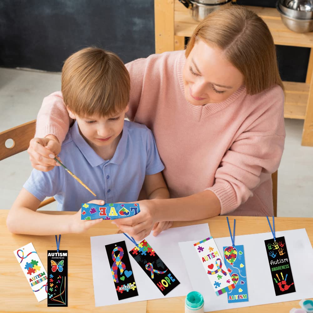 Snapklik.com : Autism Awareness Bookmarks - 123Pcs Colorful Puzzle ...