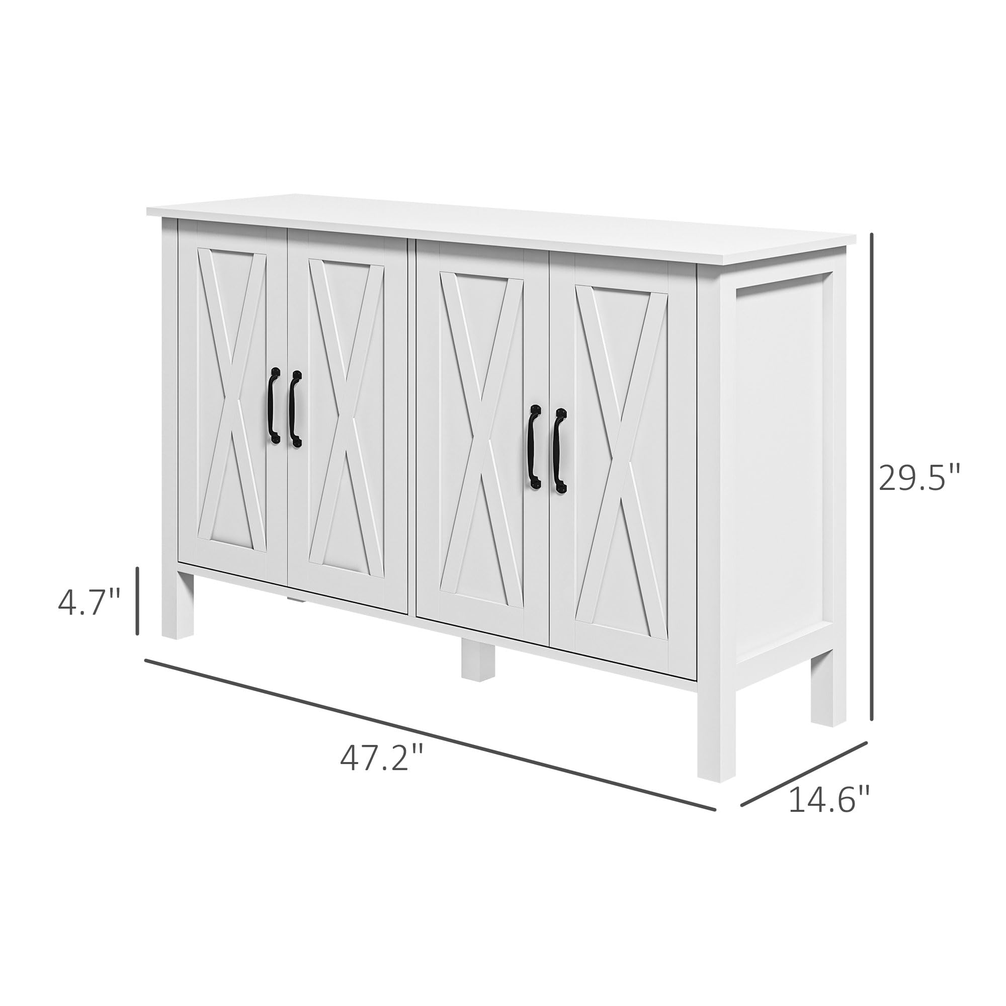 Snapklik.com : HOMCOM Buffet Cabinet, 47" Sideboard