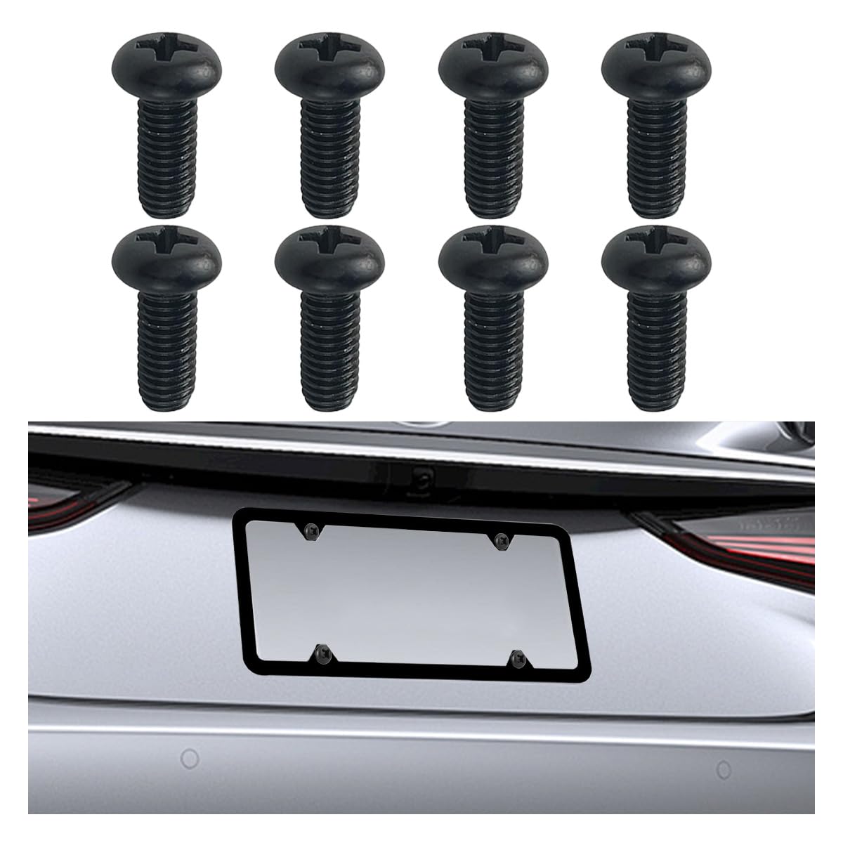 Amazon.com: 8PCS Rear License Plate Screws, M5 Bolt Phillips Machine ...