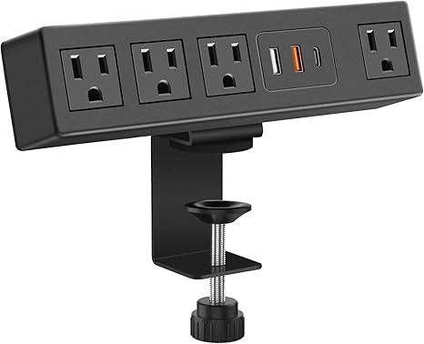 Amazon.com: CCCEI Desk Clamp Power Strip with USB-A and USB-C Ports ...