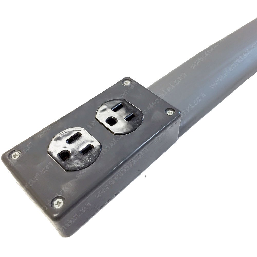 Electriduct Lay Flat Electrical Power Extension Cord Duplex Receptacle Cable Protector - 15 Feet ...