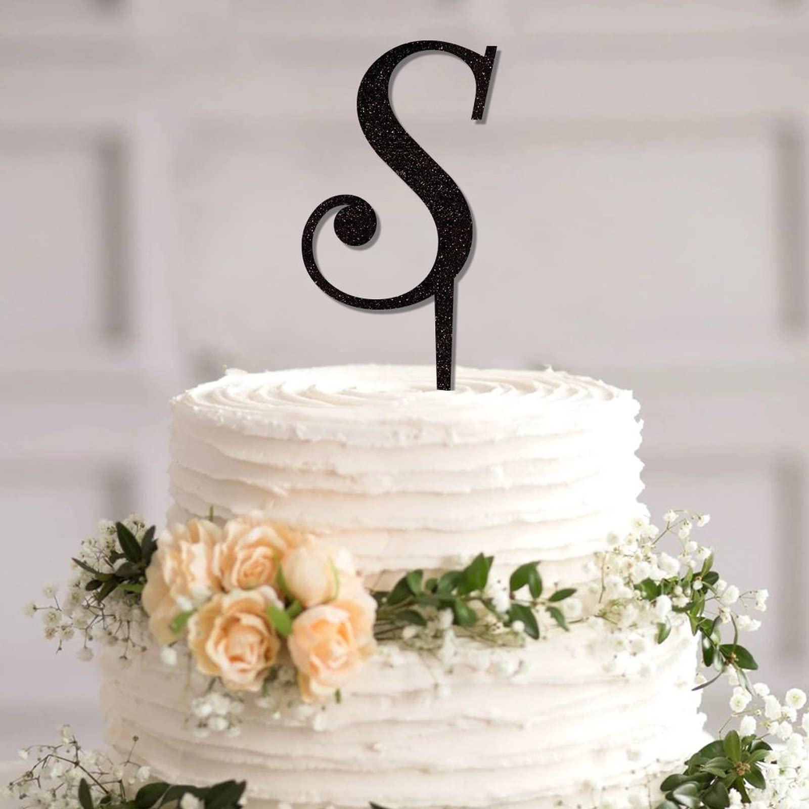Couture Wedding Cake Monogram Toppers Initial Cake Toppers 4'' [ Any