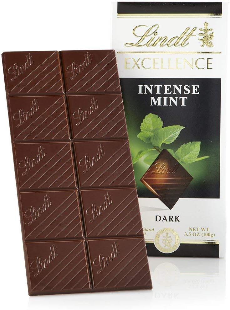 Lindt Excellence Intense Mint Dark Chocolate Bar, 3.5-Ounce Packages ...