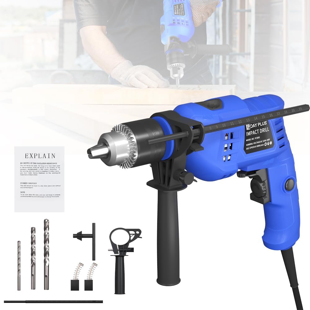 600W Electric Hammer Drill Corded Power Action BIT Masonry Stone Metal ...