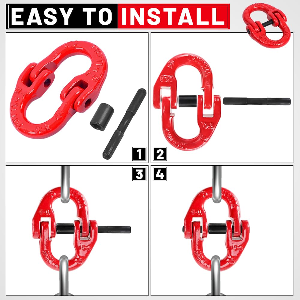 Snapklik.com : NDSWKR 4 Pack 3/8 Inch Hammerlock Coupling Link, G80 ...