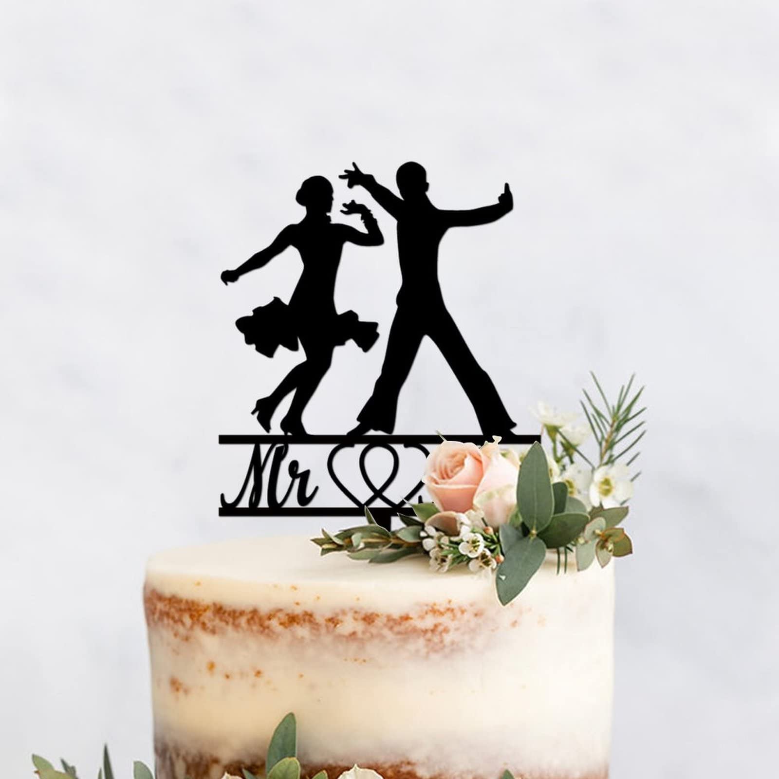 Salsa Dancers Wedding Cake Topper ELEGANT SILHOUETTE BALLROOM Dancers