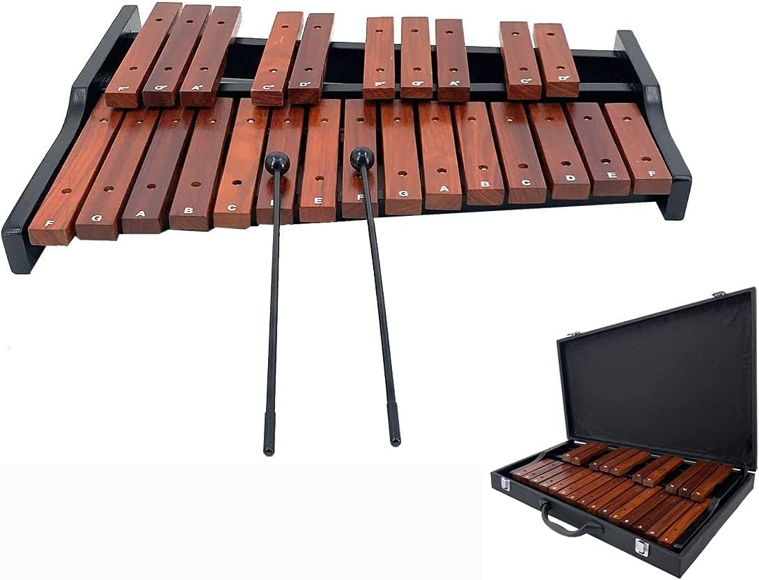 Amazon.com: Lfhelper Portable Professional 25 Key Xylophone Alto Wood ...
