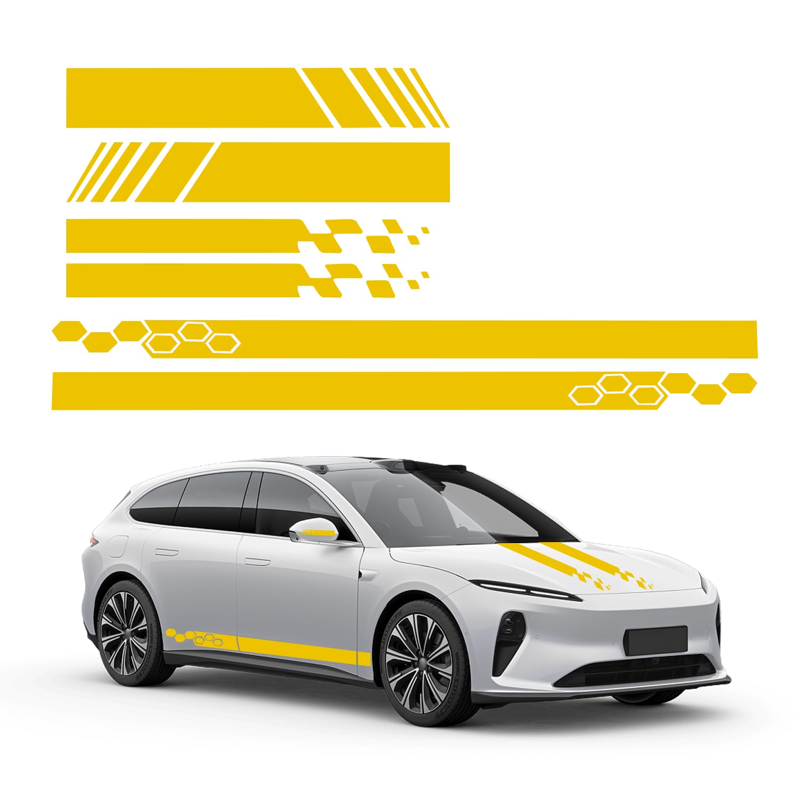 Amazon.com: Augeny 6PCS Car Hood Stripe Stickers, Racing Sport Vinyl ...