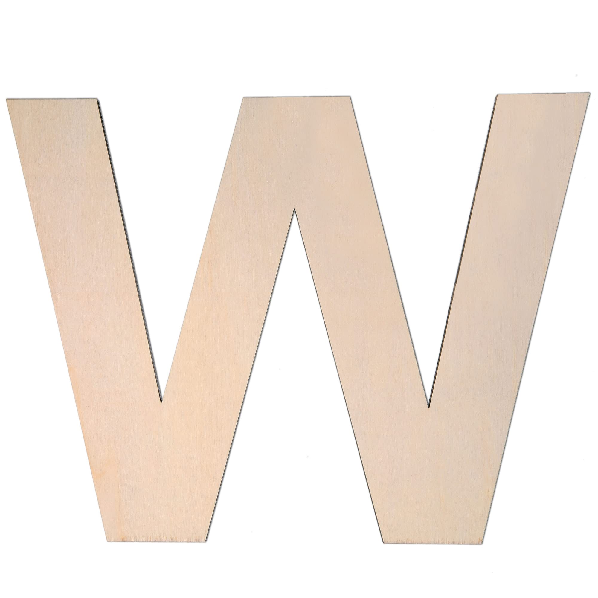 Snapklik.com : 12 Inch Wooden Letter W, 1/4 Inch Thick Large Unfinished ...