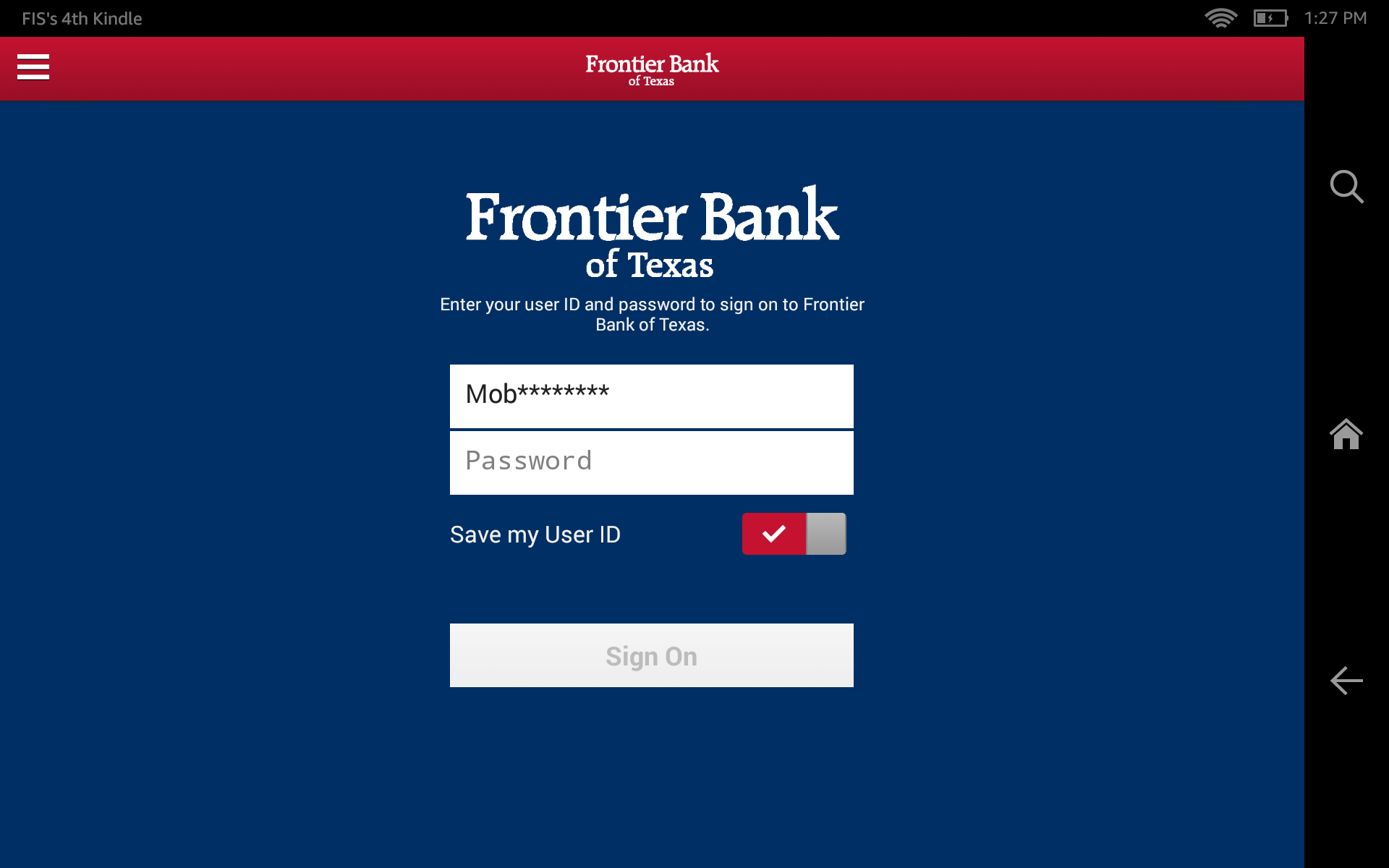 Frontier Bank of Texas for Kindle - App on Amazon Appstore