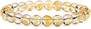 Amazon.com: Yellow Citrines Crystal Beads Bracelet Healing Natural ...