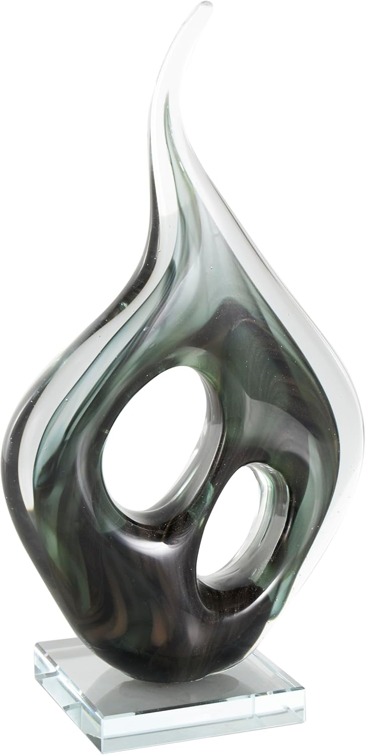 Amazon.com: Deco 79 Glass Abstract Decorative Sculpture Curved Cutout ...